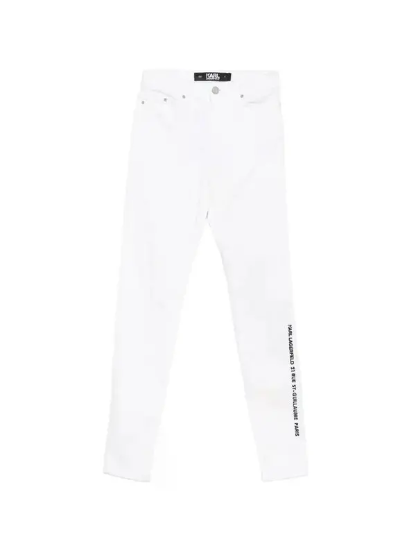 Karl Lagerfeld Logo-print Skinny Jeans - White