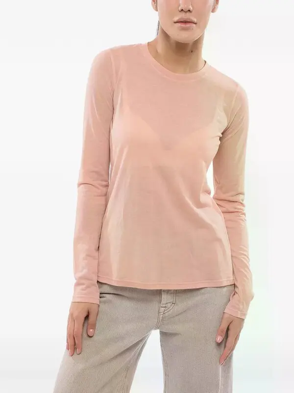 ROBERTO COLLINA Long-sleeved Crewneck T-shirt - Pink