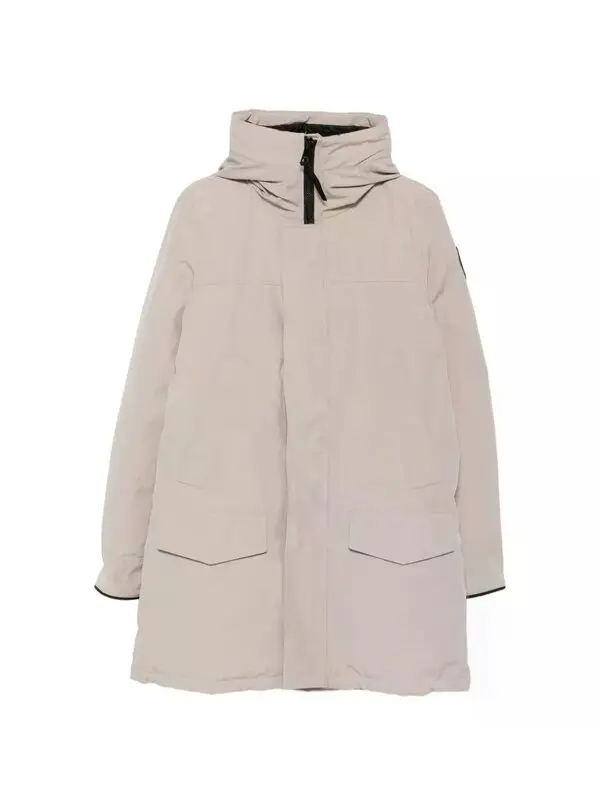 Canada Goose Hooded Logo-patch Coat - Neutrals
