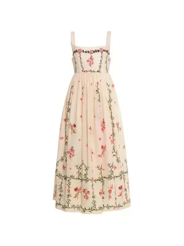 Agua Bendita Barbara Cauca Embroidered A-line Dress - White