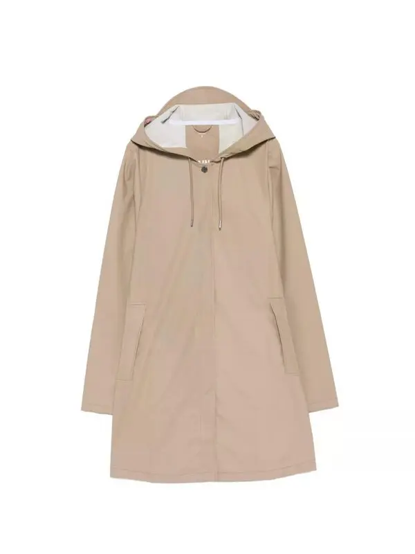 Rains Hooded Drawstring Raincoat - Neutrals