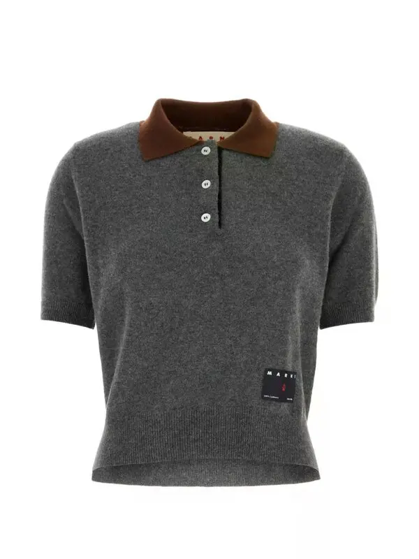 Marni Cashmere Polo Shirt - Grey