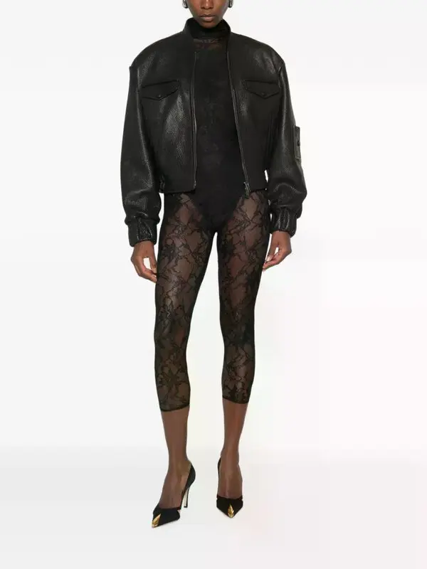 Andamane Ziggy Lace-patterned High-neck Bodysuit - Black