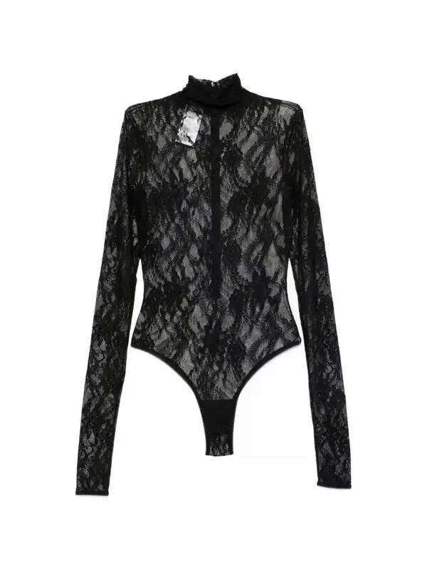 Andamane Ziggy Lace-patterned High-neck Bodysuit