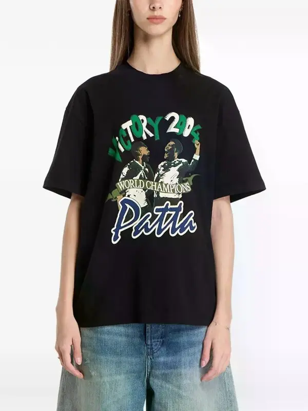 PATTA Victory Graphic-print T-shirt - Black