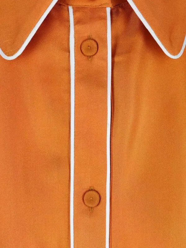 Raquel Diniz Silk Shirt With Contrast Piping
