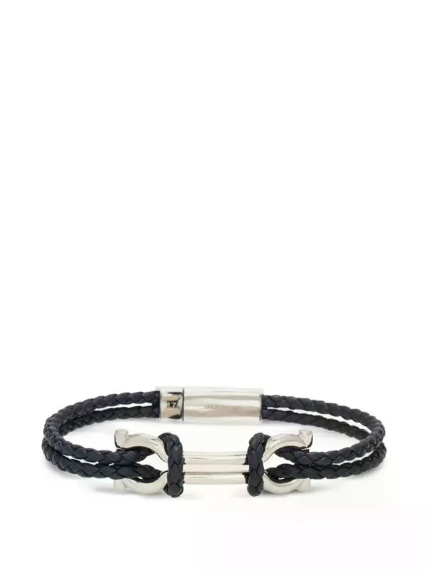 FERRAGAMO Gancini Braided Bracelet - Silver