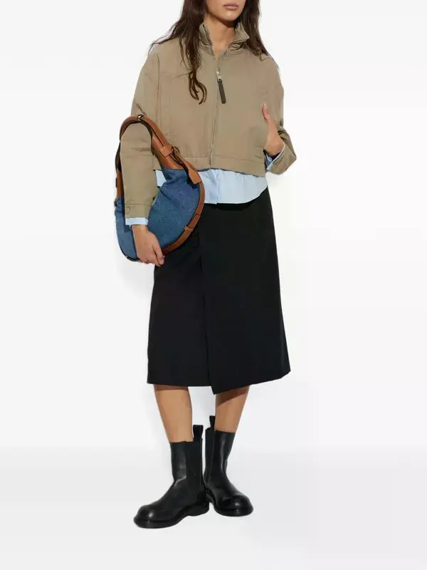 Moschino High-neck Cropped Jacket - Neutrals