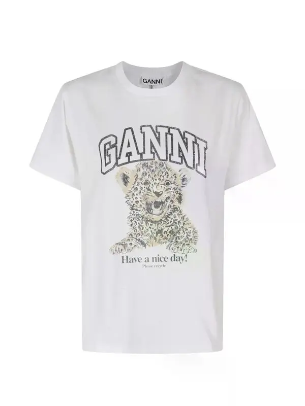 GANNI Leopard-print T-shirt