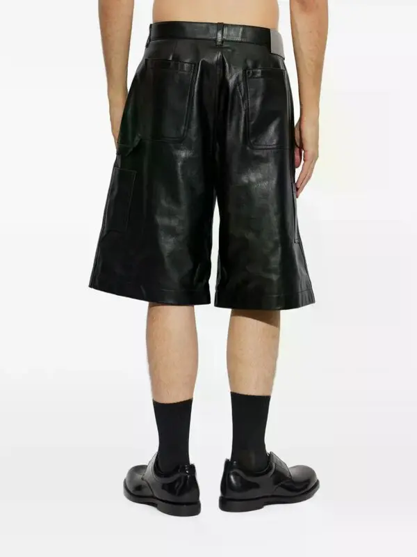 Balenciaga Logo-patch Leather Shorts