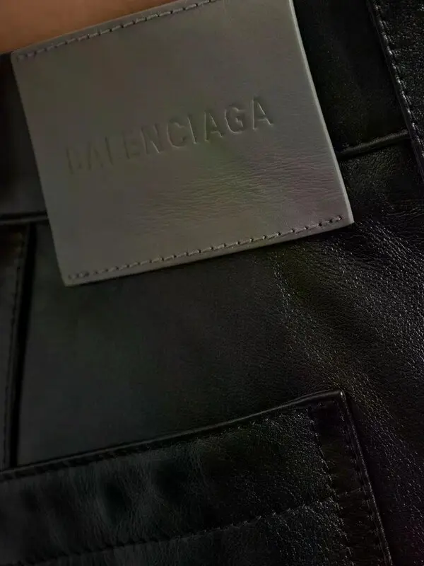 Balenciaga Logo-patch Leather Shorts