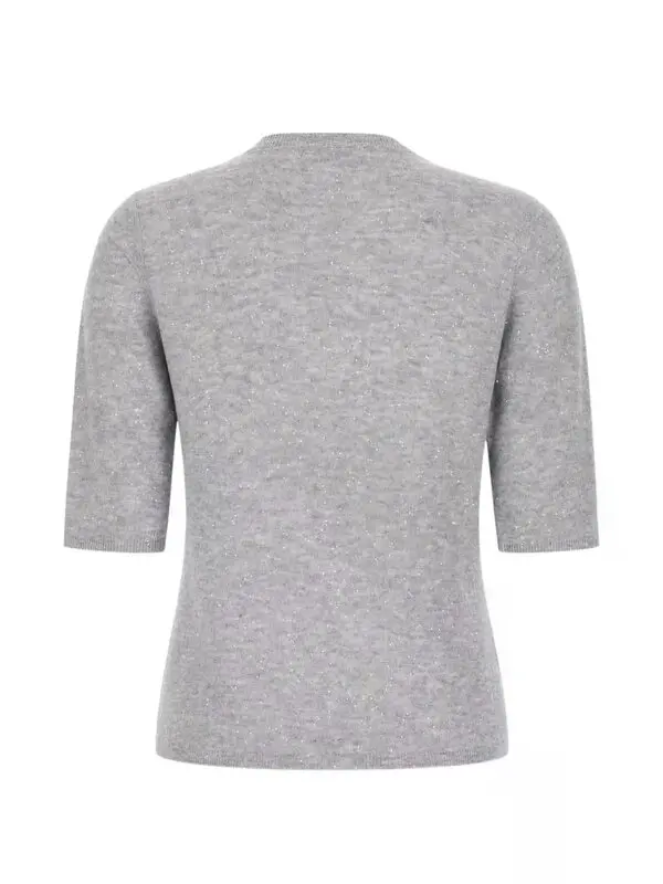 Fabiana Filippi Short Sleeve Knit Sweater - Grey