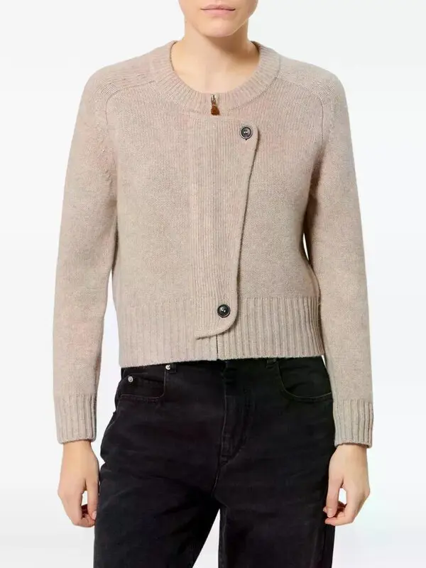 Isabel Marant Étoile Asymmetric Zip-fastening Cardigan - Neutrals