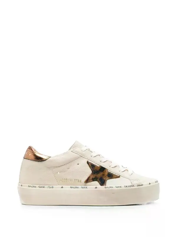 GOLDEN GOOSE Hi Star Leopard Print Leather Platform Sneakers - Neutrals