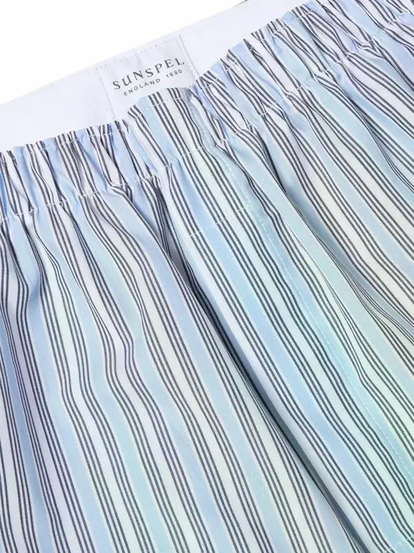 Sunspel Stripe-print Classic Boxer Shorts - Blue