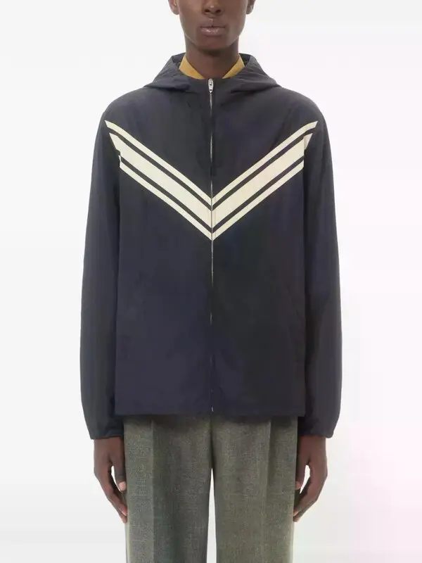 Valentino Garavani Lightweight Nylon Hooded Windbreaker With V-inlaid Detail