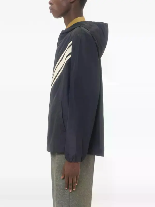 Valentino Garavani Lightweight Nylon Hooded Windbreaker With V-inlaid Detail