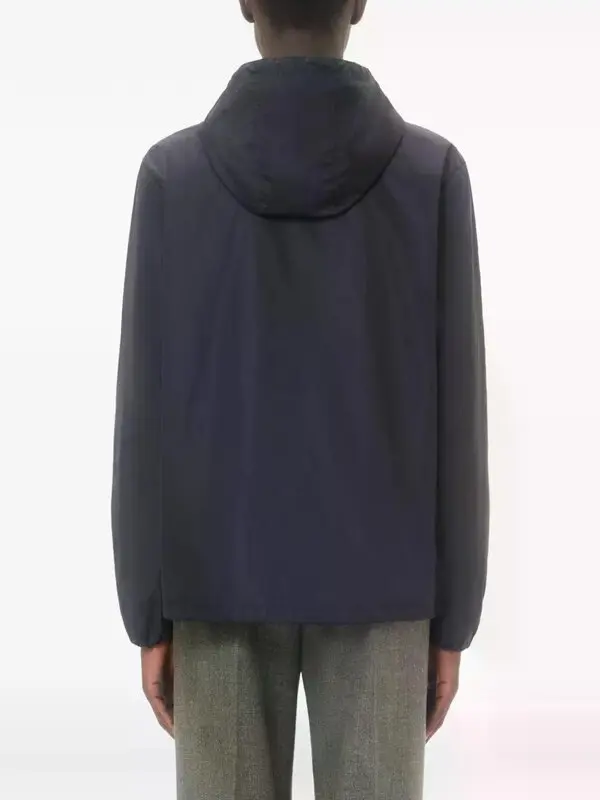 Valentino Garavani Lightweight Nylon Hooded Windbreaker With V-inlaid Detail