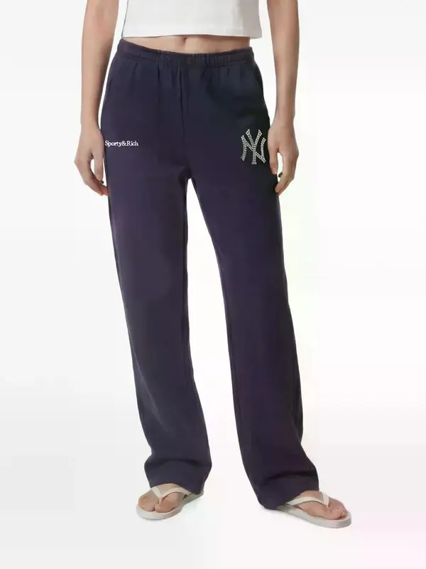 SPORTY & RICH X Yankees Krystal Track Pants - Blue