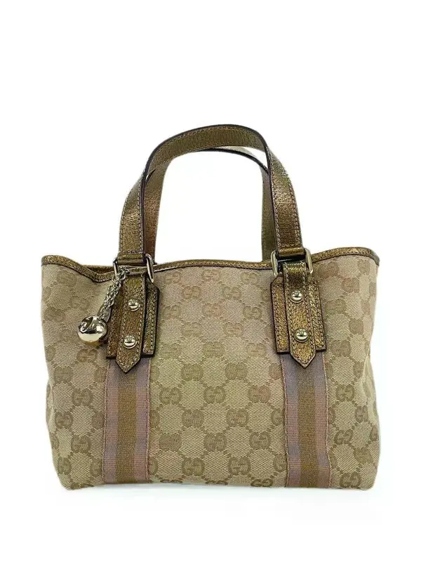 Gucci 2000s Sherry Line Monogram Canvas Handbag - Neutrals