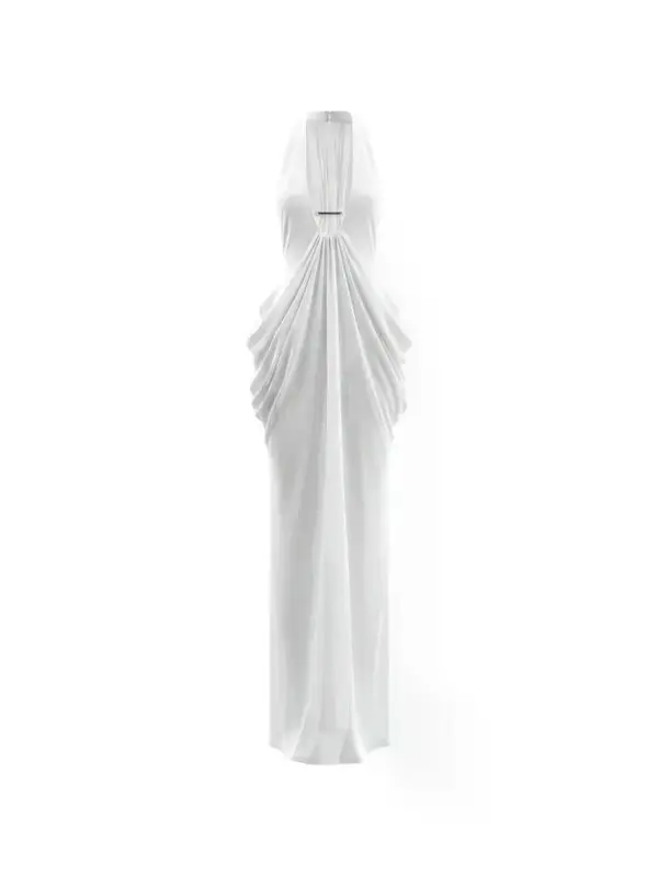 ATOIR Halterneck Draped Maxi Dress - White