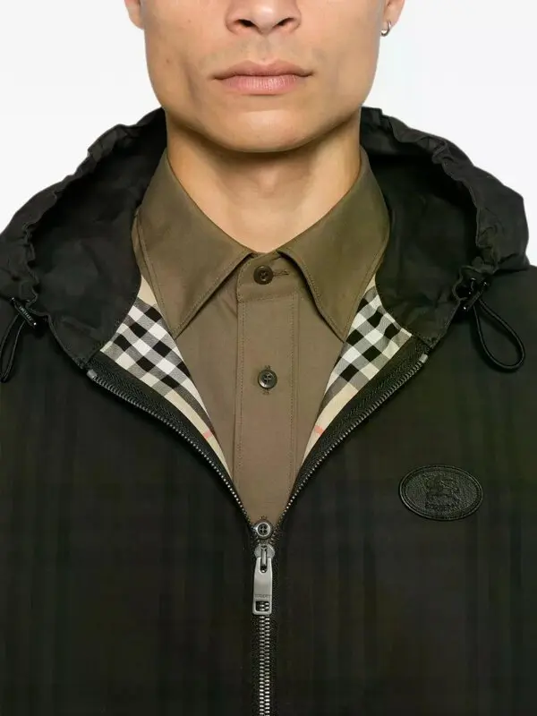 Burberry Checked Hooded Jacket