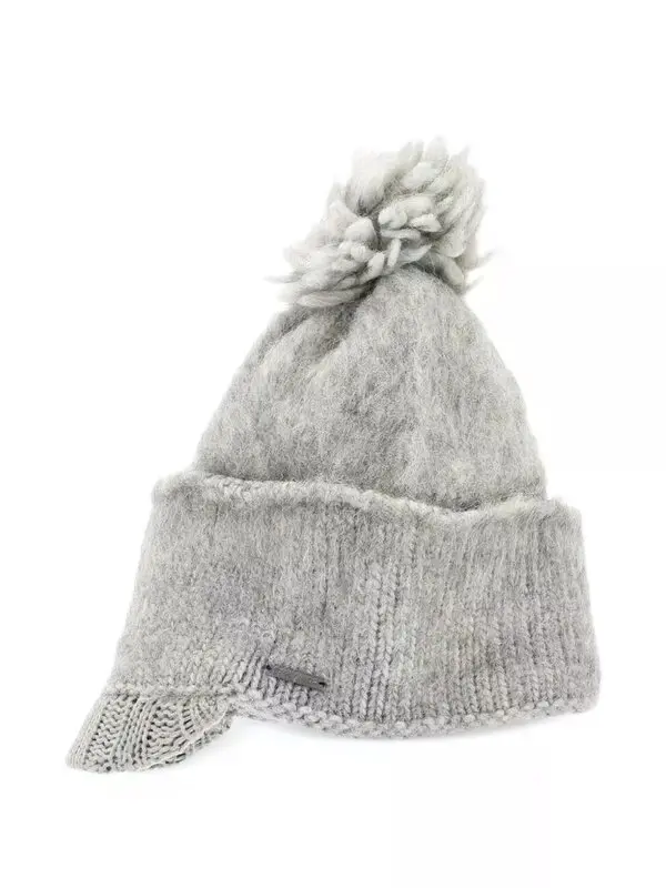 Dsquared2 Chunky Knit Pom-pom Beanie Hat With Visor