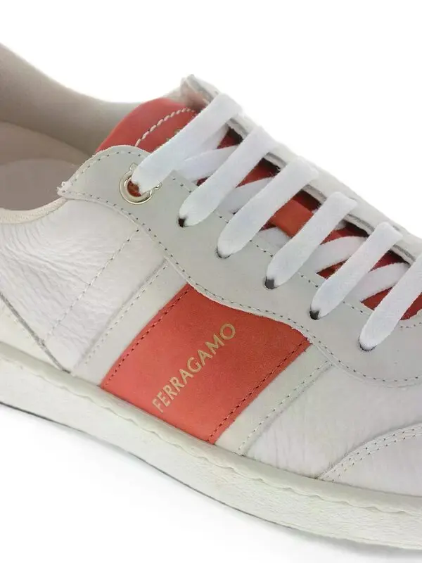 FERRAGAMO Achille Hammered Leather Sneakers