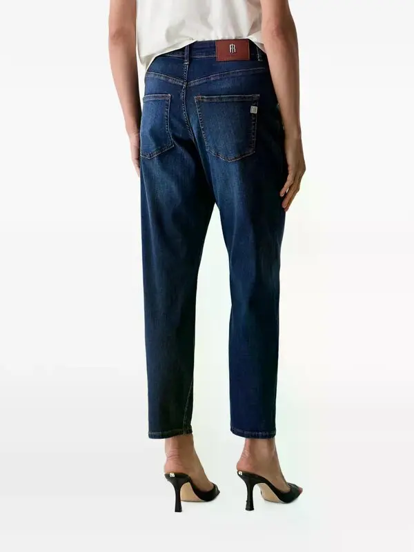 FRACOMINA Carrot Logo-plaque Whiskered Jeans