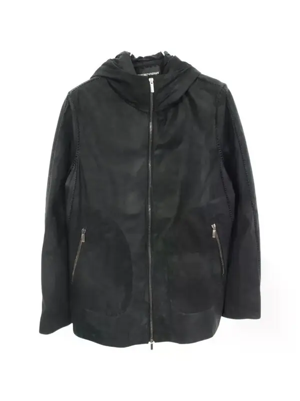 Emporio Armani 2000s Hooded Leather Jacket