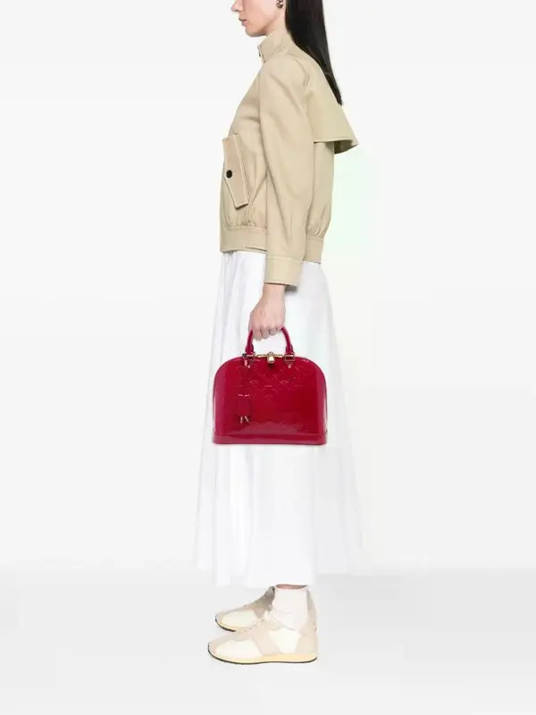 LOUIS VUITTON Monogram Vernis Alma Pm Handbag - Red