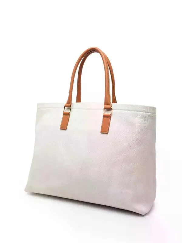 Celine 2019 Small Canvas Logo Print Horizontal Cabas Tote Bag