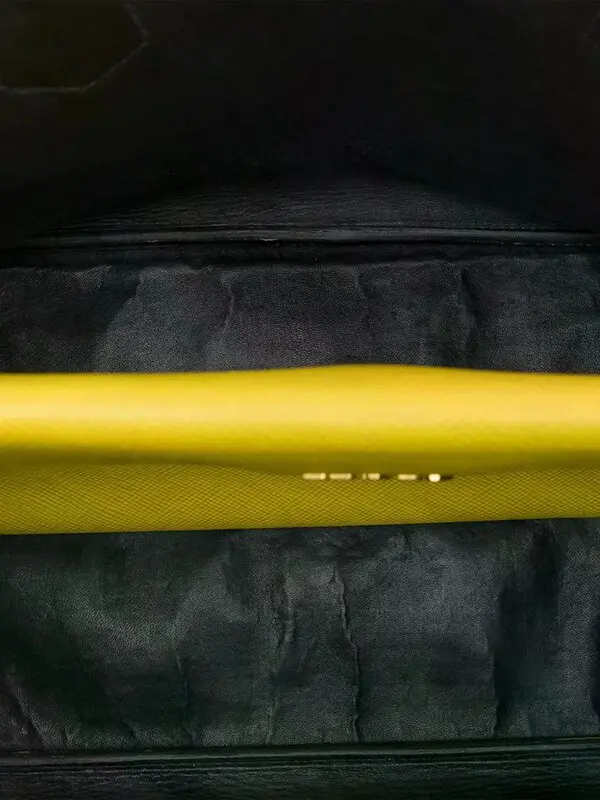 Prada Saffiano Cuir Double Satchel - Yellow