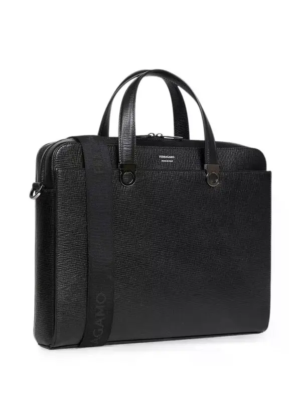 FERRAGAMO Gancini Grained Briefcase