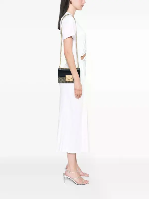 Gucci 2016-2026 Small Gg Supreme Padlock Crossbody Bag - Black