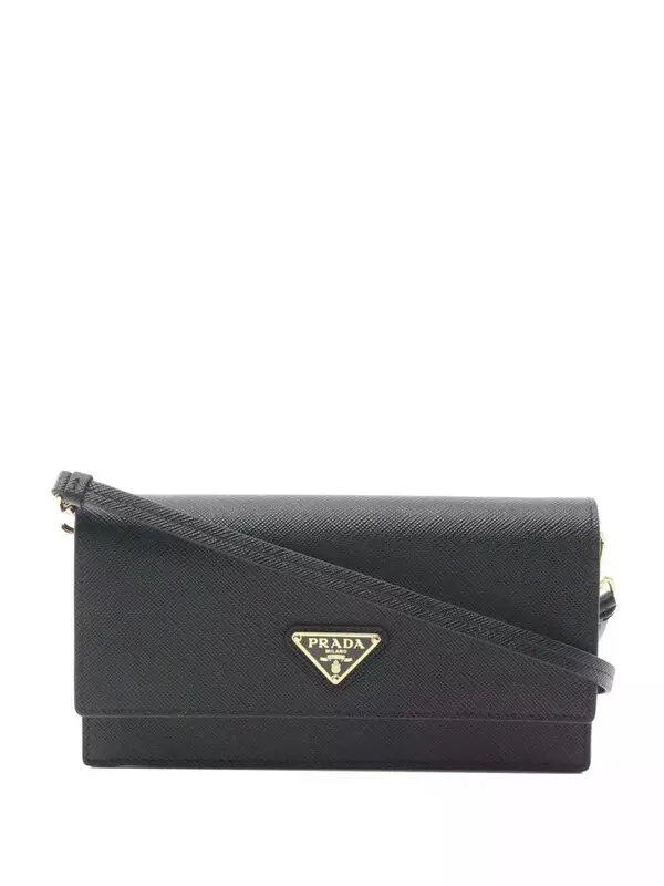 Prada Saffiano Leather Crossbody Bag - Black
