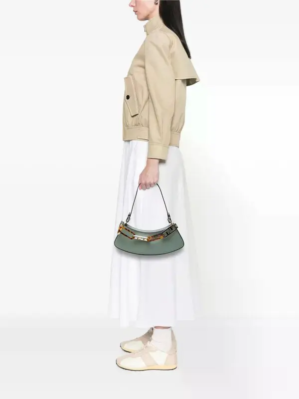 Fendi O Lock Swing Satchel - Green