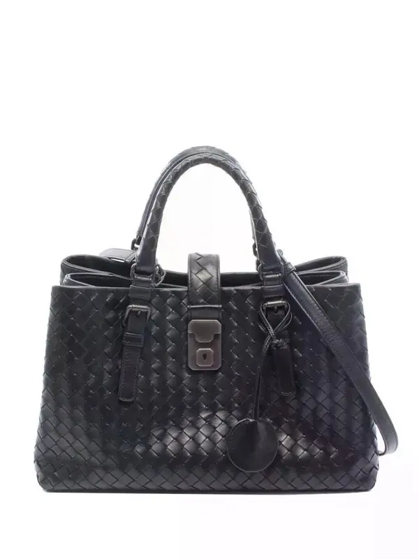 Bottega Veneta 2012-2026 Small Nappa Intrecciato Roma Satchel - Black