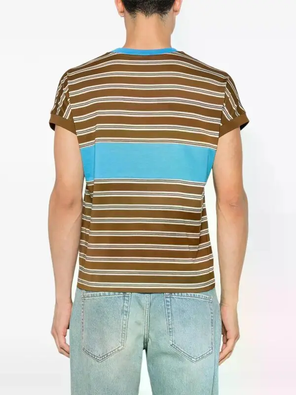 Versace Logo-embroidered Striped T-shirt