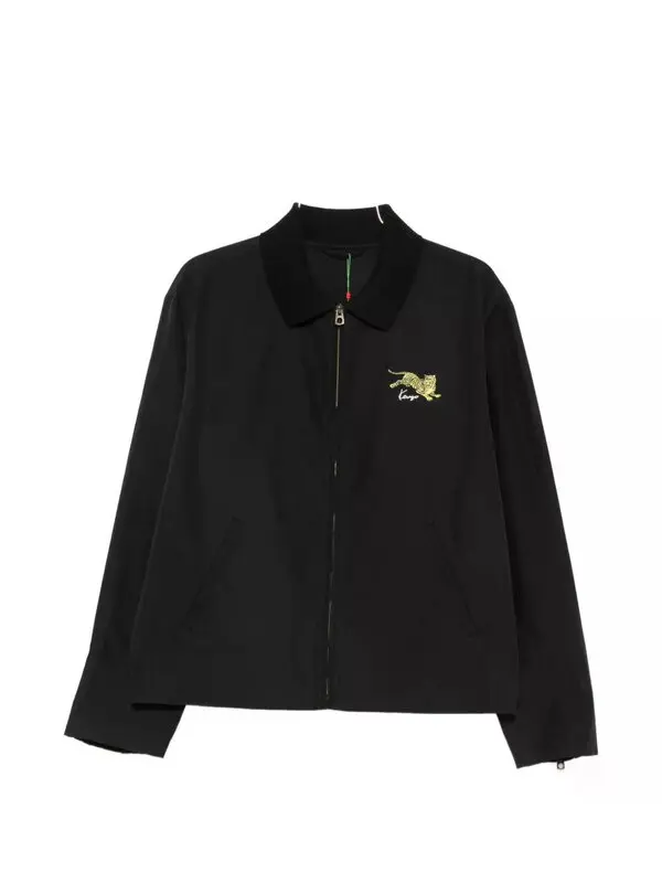 Kenzo Tiger-embroidered Zip-up Jacket - Black