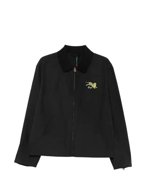 Kenzo Embroidered Tiger Zip-up Jacket - Black