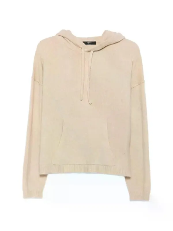 7 For All Mankind Drawstring Hood Pouch-pocket Hoodie - Neutrals