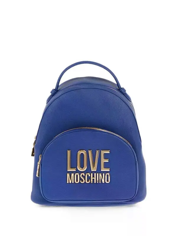 Moschino Logo-plaque Grained-effect Backpack