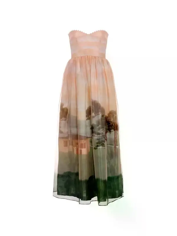 Agua Bendita Tonia Paraiso Strapless Maxi Dress - Neutrals