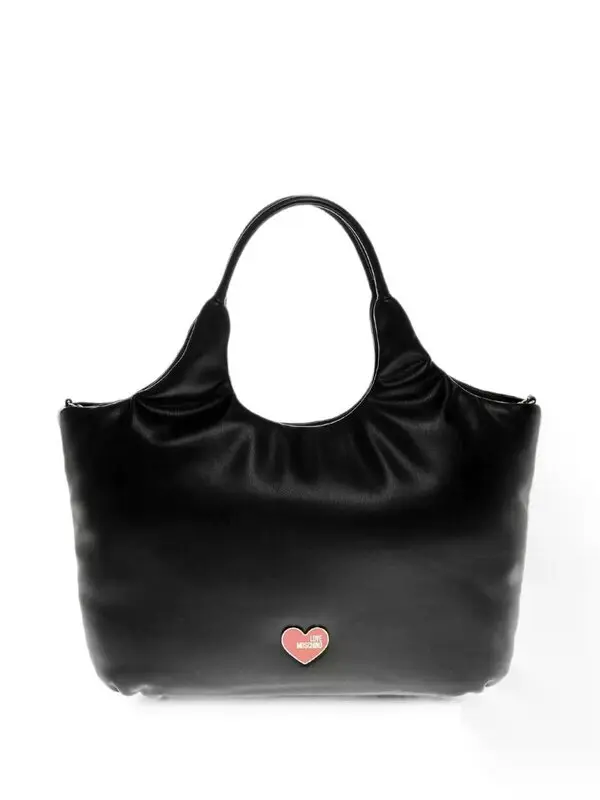 Moschino Padded Heart-plaque Shoulder Bag - Black