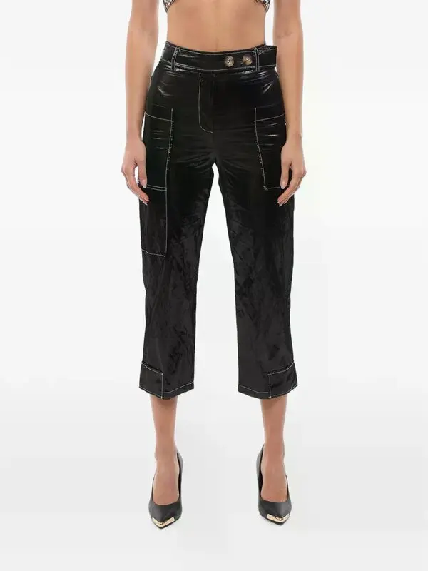 REJINA PYO Contrast-stitch Trousers - Black