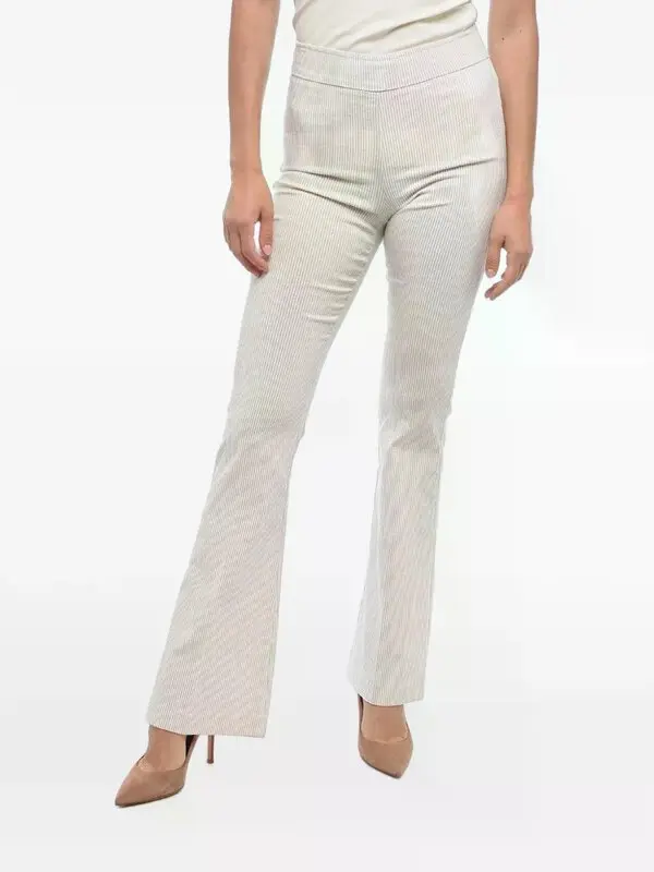 Avenue Montaigne Striped Pattern Flared Hem Trousers