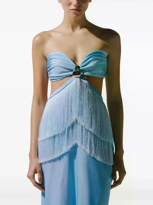 BAOBAB Dua Fringed Maxi Dress - Blue