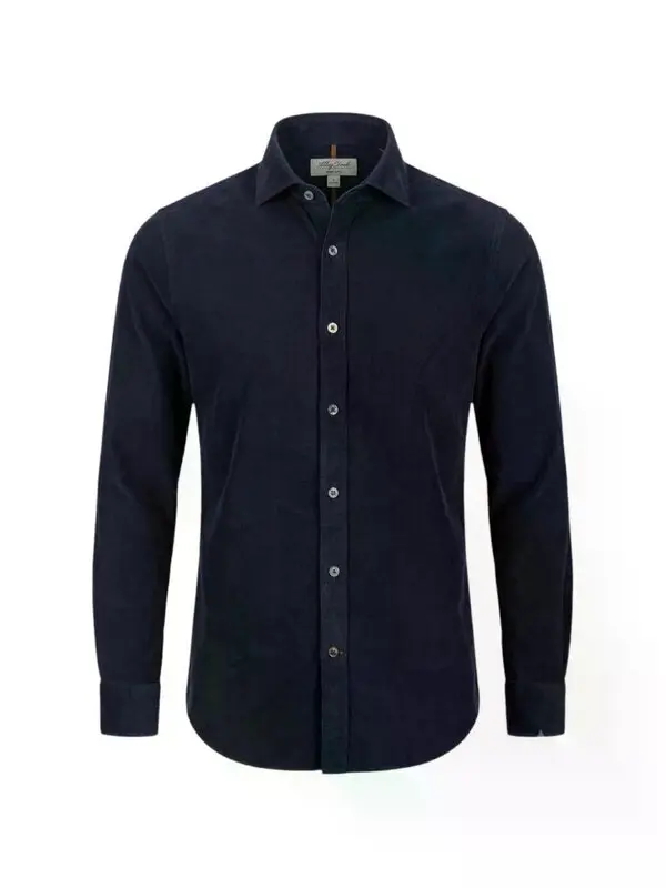 ALLEY DOCKS 963 Corduroy-effect Long-sleeve Shirt - Blue