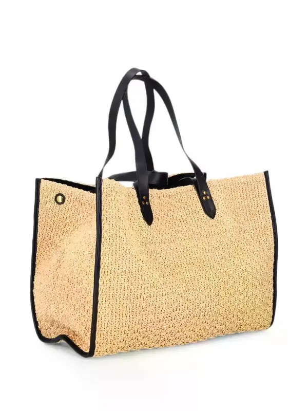 Jérôme Dreyfuss Large Leon Leather-trim Tote Bag - Neutrals